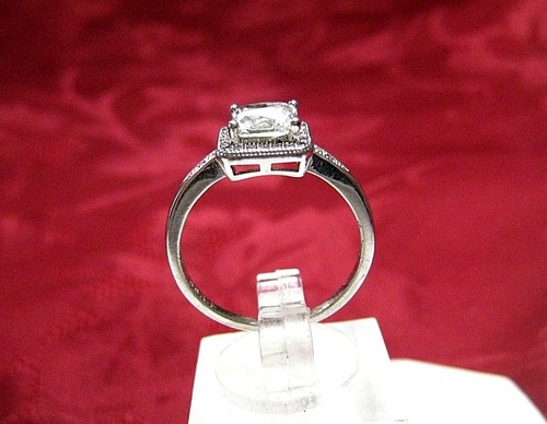 IBB CN 925 STERLING SILVER CZ PRINCESS CUT CUBIC ZIRCON ENGAGEMENT RING ...