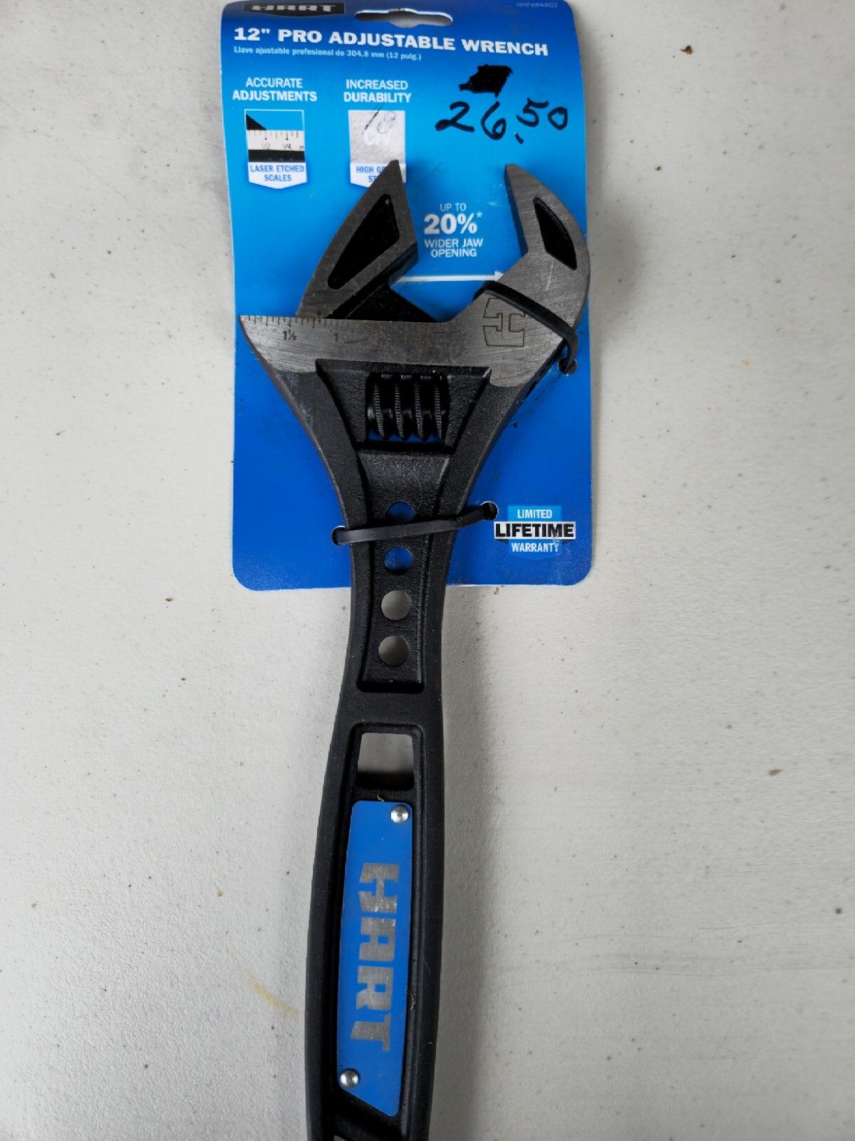 HARTHART 12-inch Pro Adjustable Wrench, Chrome Vanadium Steel | eBay