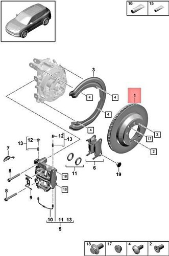 Genuine PORSCHE Cayenne 9YA Brake Disc 9Y0615601 | eBay