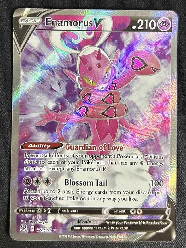 Enamorus V 178/196 Lost Origin Full Art Ultra Rare Holo Pokemon TCG ...