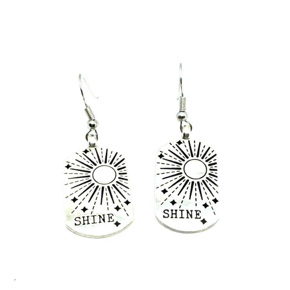Brighton Emblem Shine Sunshine Sun Rectangle Silver Custom Earrings ...