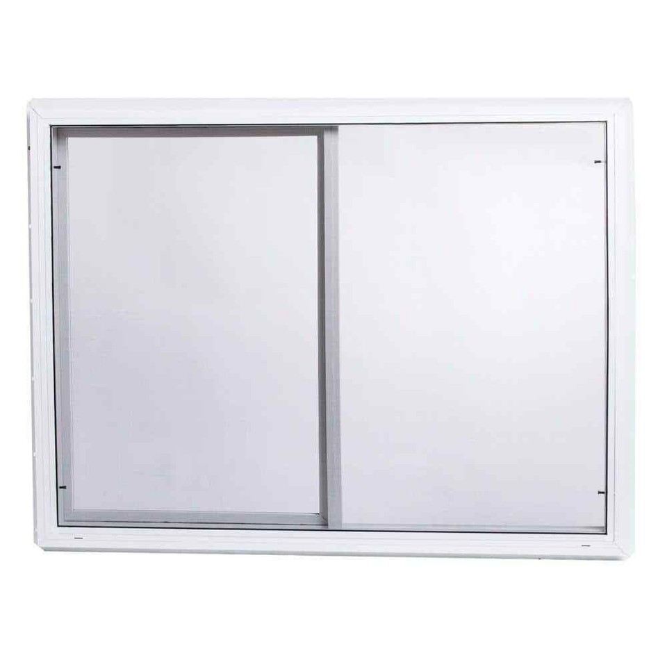 Vinyl Sliding Window Utility Left-Hand Slider Glass Insect Screen White ...