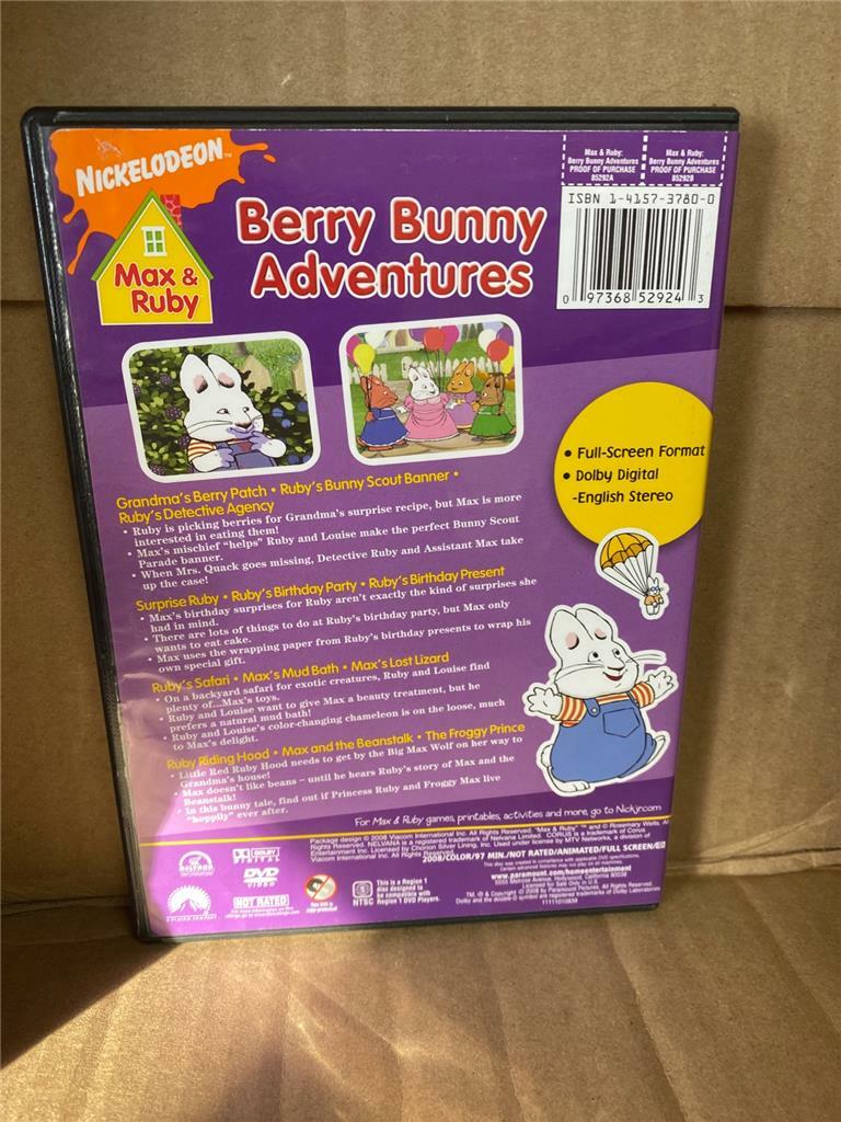 Max & Ruby: Berry Bunny Adventures (DVD, 2008) Nickelodeon 97368529243 ...