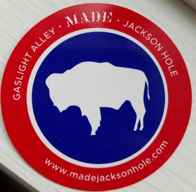 MADE in Jackson Hole Wyoming Gaslight Alley Sticker Decal Cling vinyl 2 ...