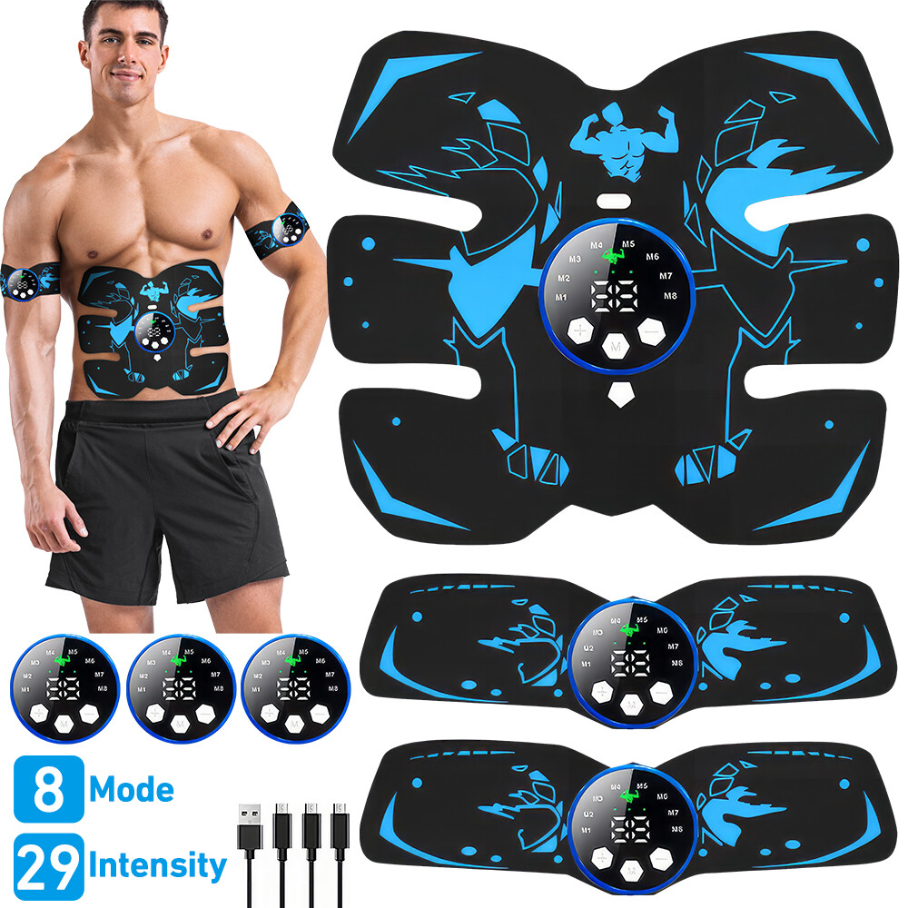Muscle Stimulator EMS Ab Trainer Tens 29 Level 8 Modes Stimulater Abs ...