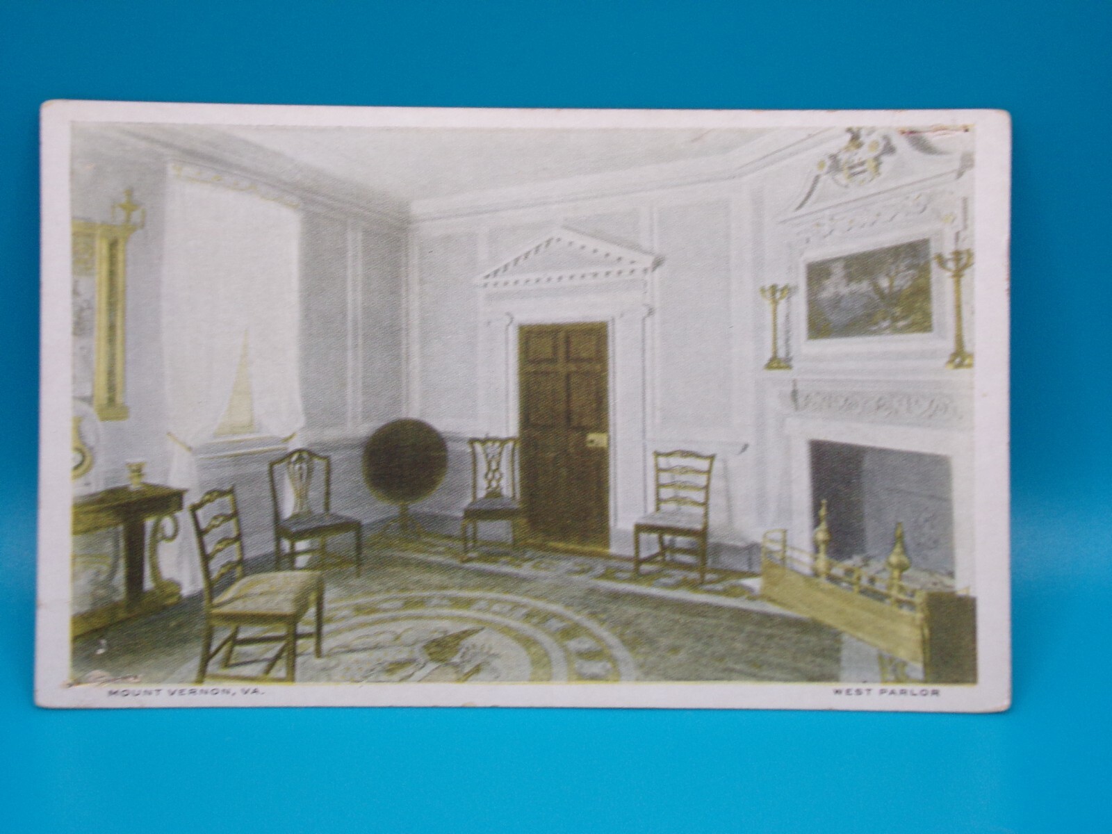 Vintage Postcard VIRGINIA 1926 West Parlor, Mount Vernon White Border ...