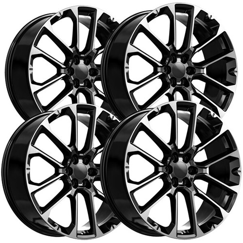(Set of 4) OE Revolution G-40 24x10 6x5.5" +31mm Black/Machined Wheels ...