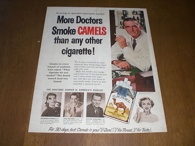 1952 CAMEL CIGARETTE AD 8x10 PRINT - MORE DOCTORS SMOKE CAMELS | eBay
