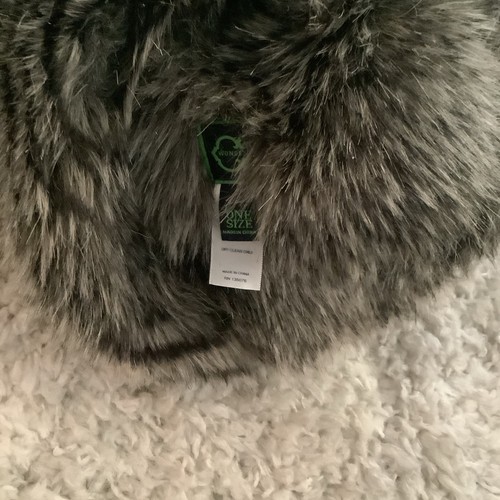 C Wonder gray Faux Fur Scarf Stole Wrap Holiday SZ O | eBay