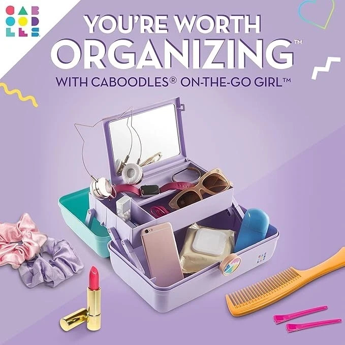 New Caboodles On-The-Go Makeup Box w/Mirror (Powder Cyan/Purple) for ...