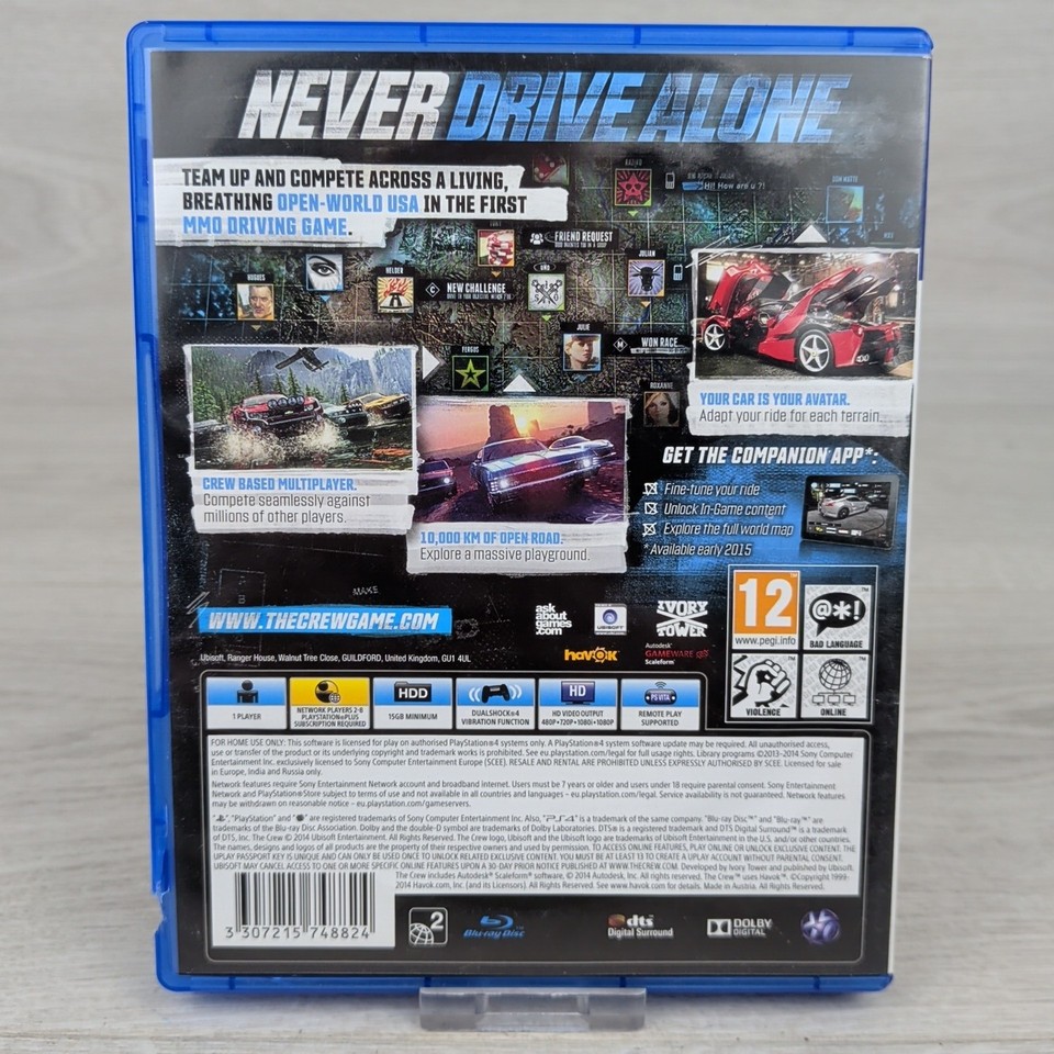 The Crew PS4 Game Ubisoft Open World Racing PlayStation 4 3307215748824 ...