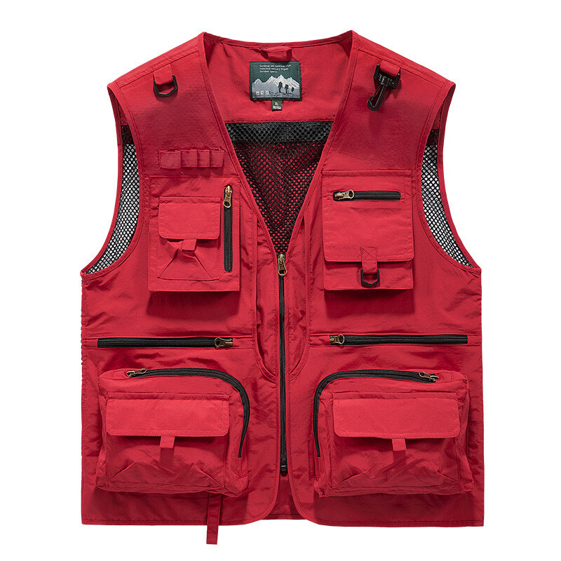 Mens Vest Waistcoat Utility Multi-Pocket Fishing Vest Sports Workwear ...