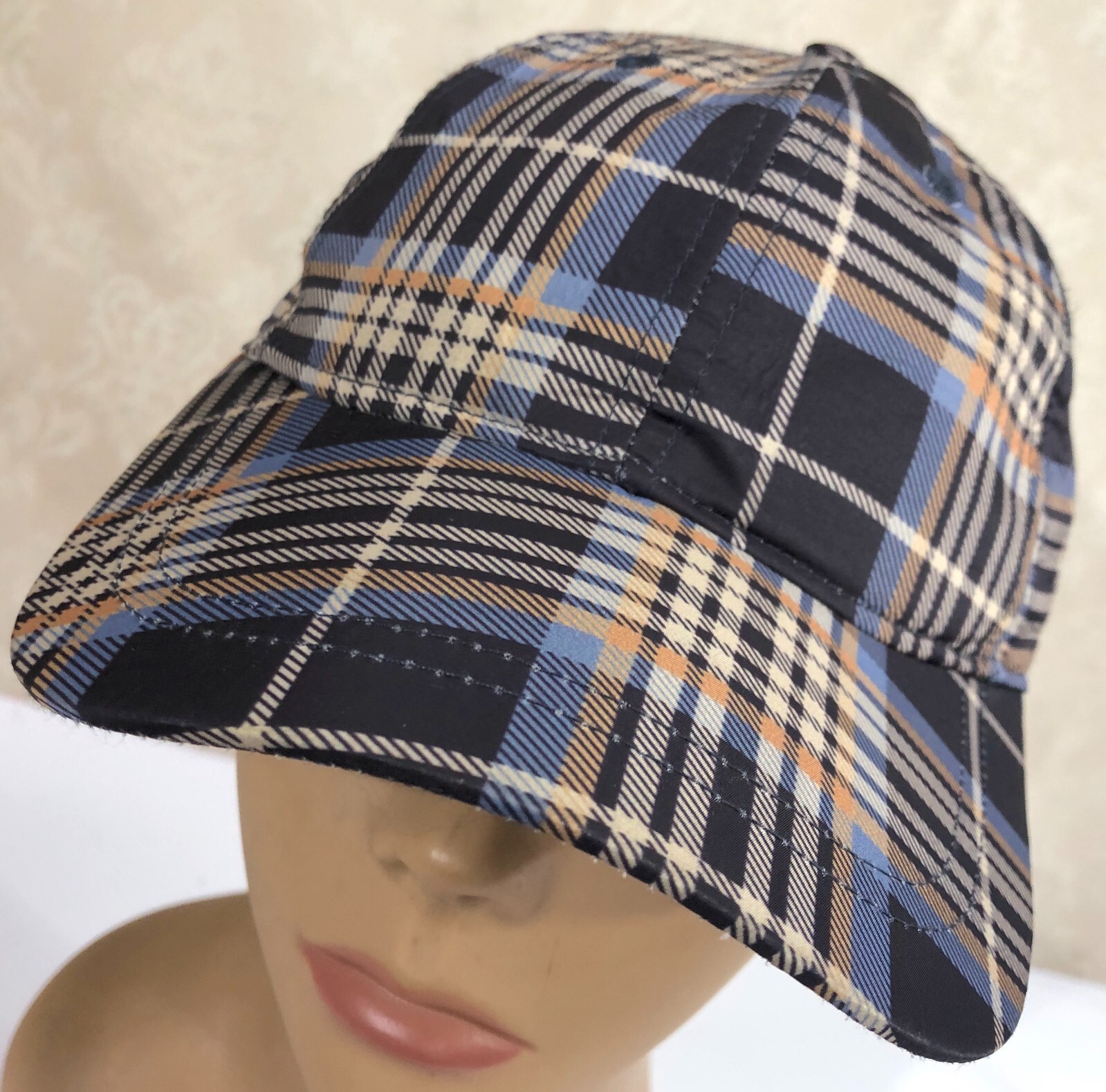 Blank Front Ballcap ZARA Medium Stretch Plaid Baseball Cap Hat | eBay