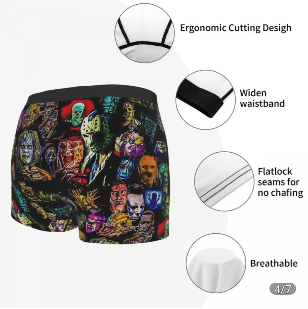 Boxer Briefs Horror Movies Halloween Scary Monster Ghost NIP | eBay