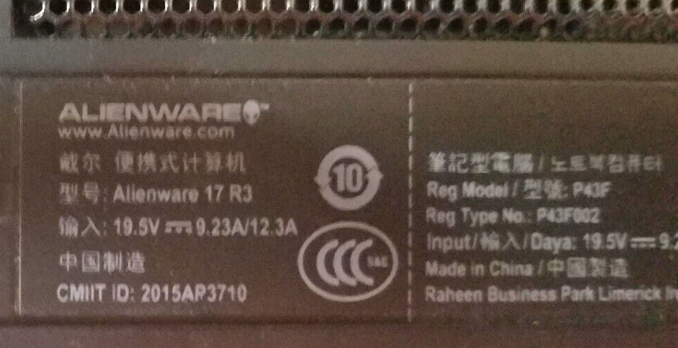 ALIENWARE Model P43F (TESTED) | eBay