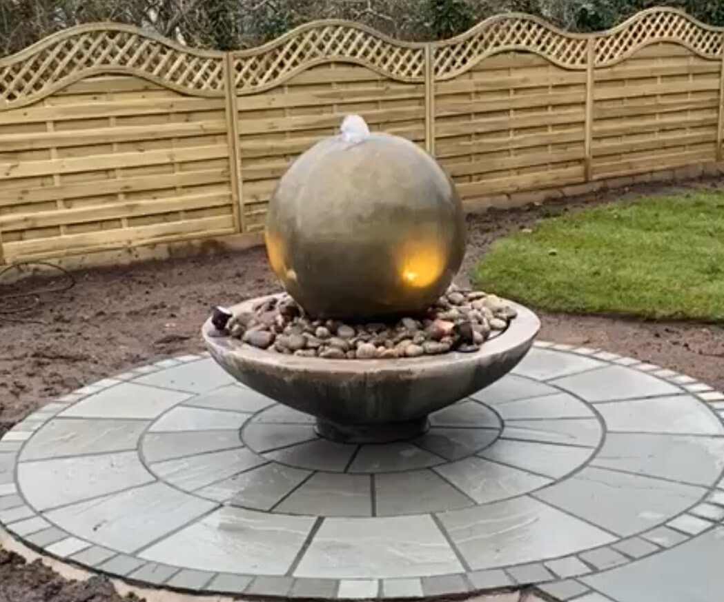 Paver Patio With Water Feature