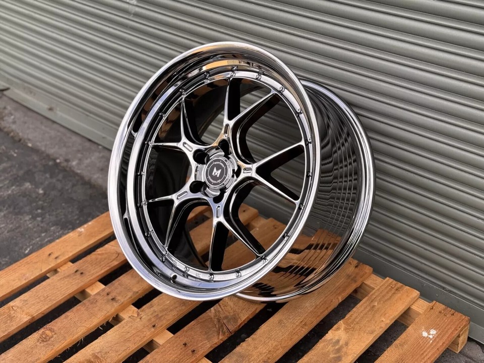 19x8.5/19x9.5 5x114.3 MFlow MFL1 Wheels PVD Chrome 19" Staggered Rims ...