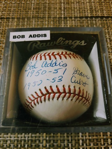 Bob Addis 1950-53 Signed Baseball | eBay