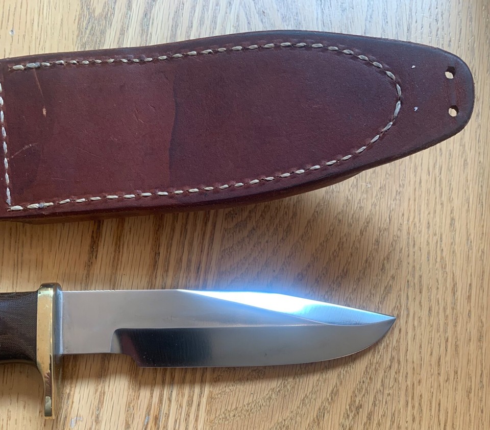BEAUTIFUL RANDALL #15-5 1/2" BROWN MICARTA HANDLE KNIFE NEVER USED D23 ...