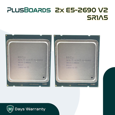 Lot of 2x Intel Xeon E5-2690 V2 3GHz 10 Core LGA 2011 130W 25MB CPU ...
