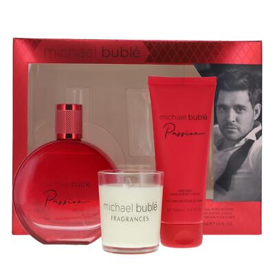 Michael Buble Passion 100ml Eau de Parfum, 100ml Body Lotion, Candle ...