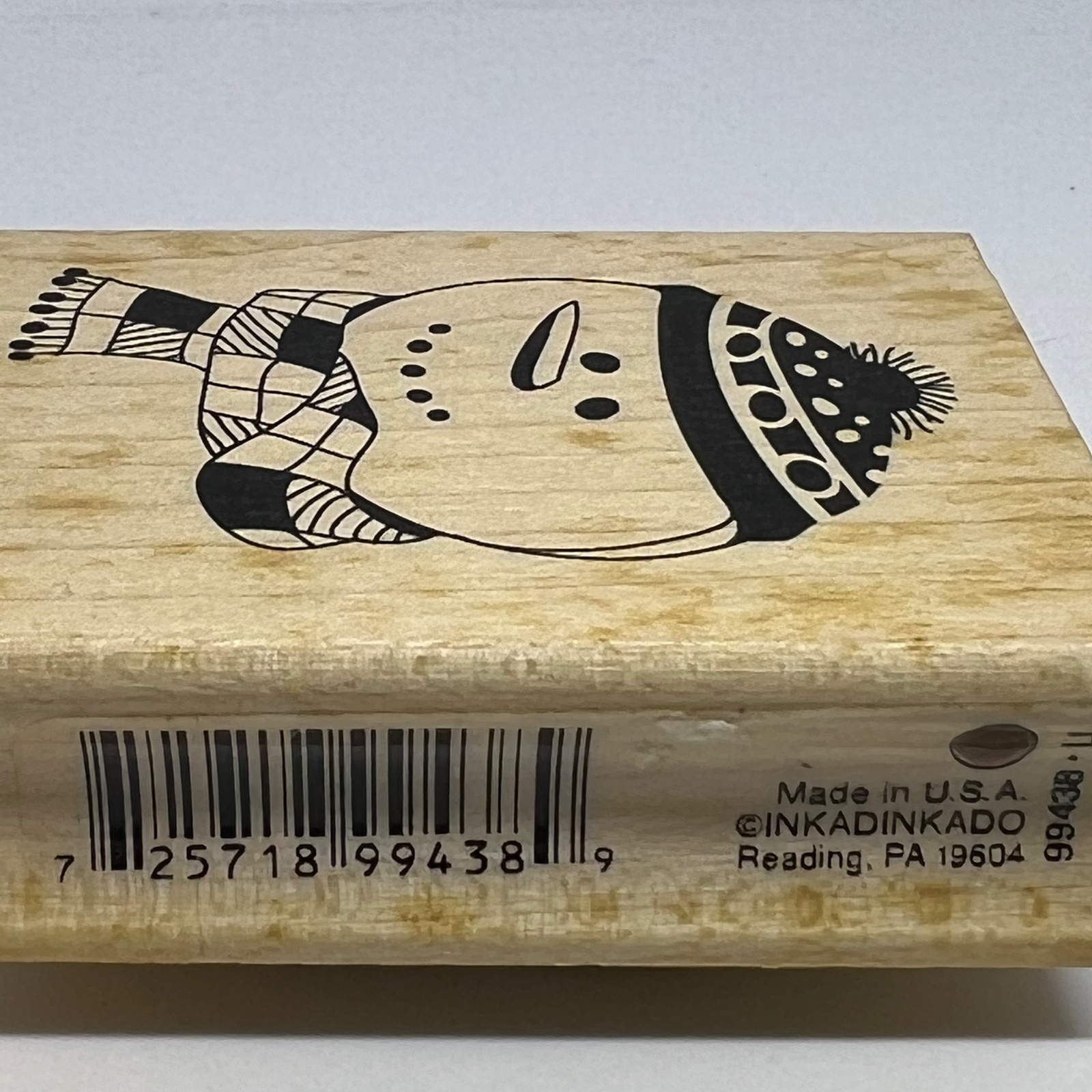 WINTER SNOWMAN PLAID SCARF hat Rubber Stamp by Inkadinkado snow | eBay