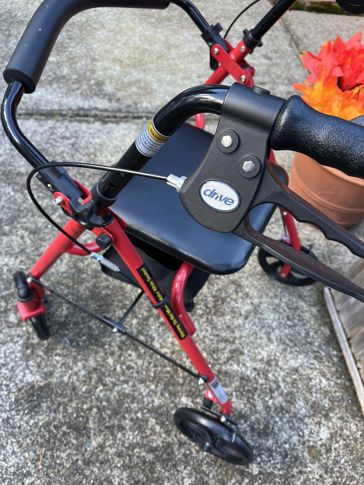 Drive Medical Rollator F-22 Eagle Series Folding Walker Lightweight Red ...