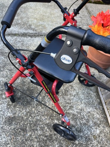 Drive Medical Rollator F-22 Eagle Series Folding Walker Lightweight Red ...