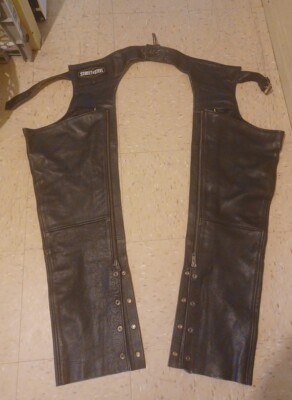 Street and Steel brand mens black genuine leather motorcycle chaps | eBay