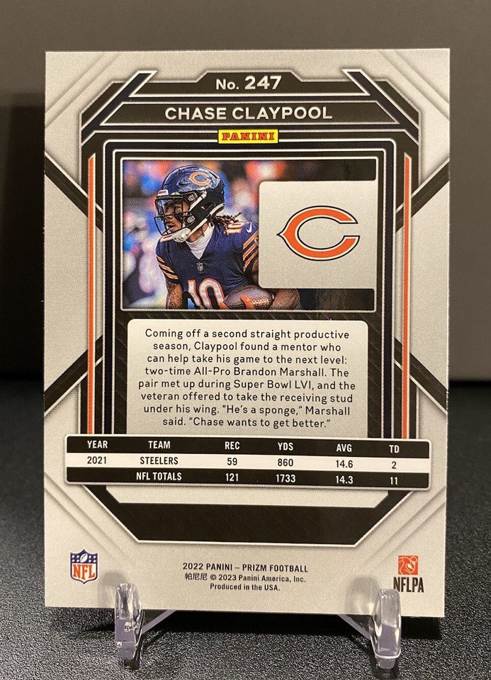 2022 Panini Prizm Football Chase Claypool #247 Chicago Bears | eBay