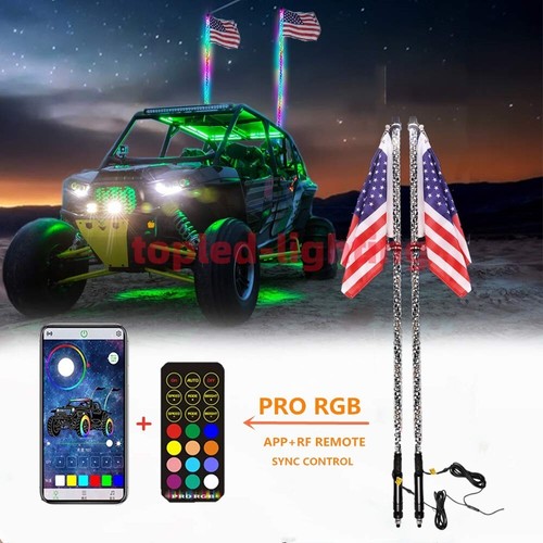 3ft LED Whip APP Controlled Antenas De LED Quick Release Whip Light for ...