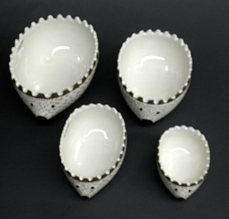 Hedgehog Measuring Cups Set Creative Co-Op Hand Painted Stoneware ...
