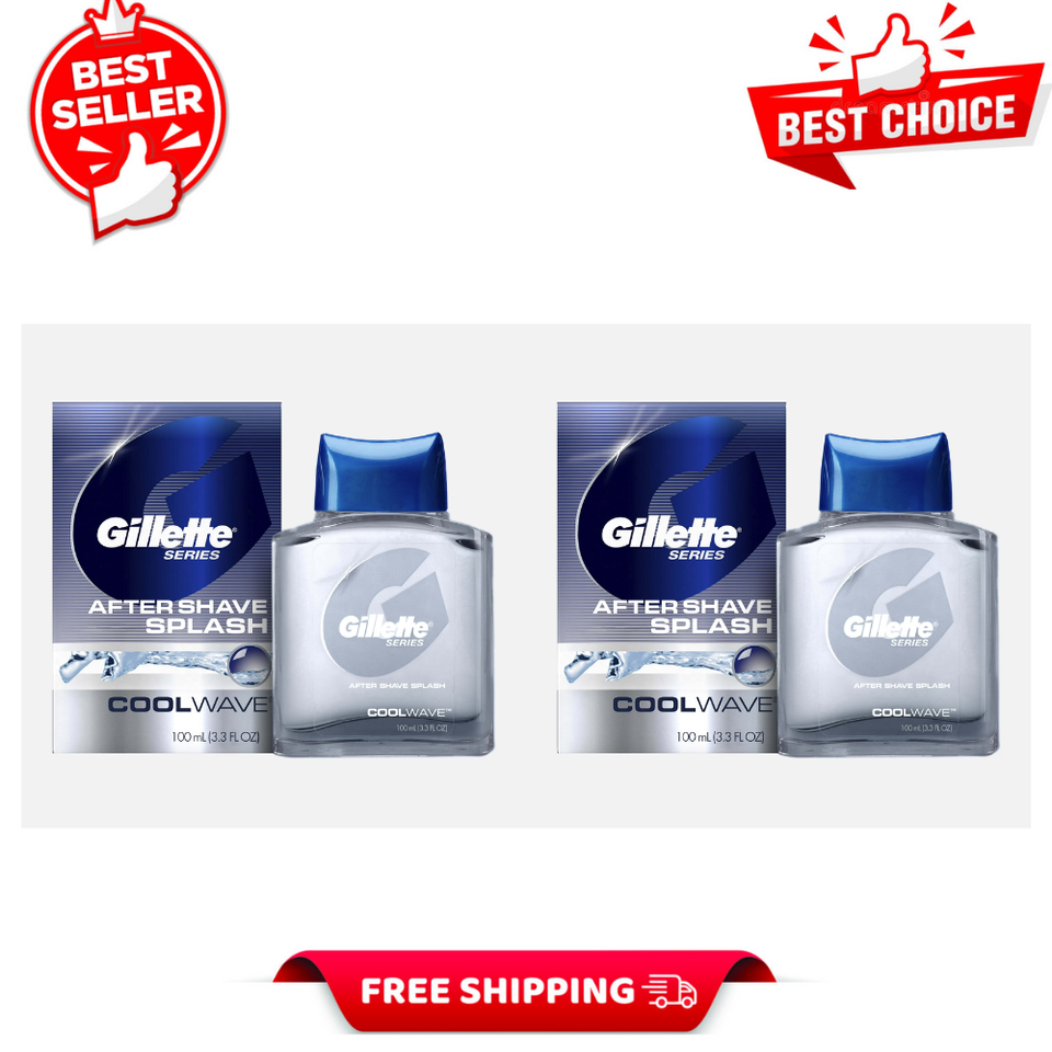 Gillette Series Aftershave Splash for Men, Cool Wave Scent, 3.3 oz ...