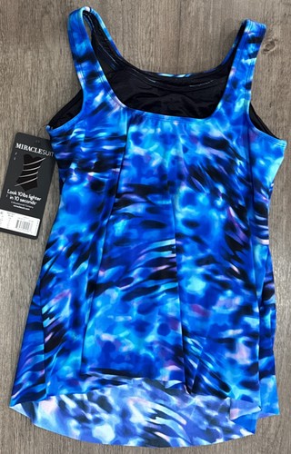 Miraclesuit URSULA Tankini Tank Top Ocean Ocelot Womens Underwire Sz 10 ...