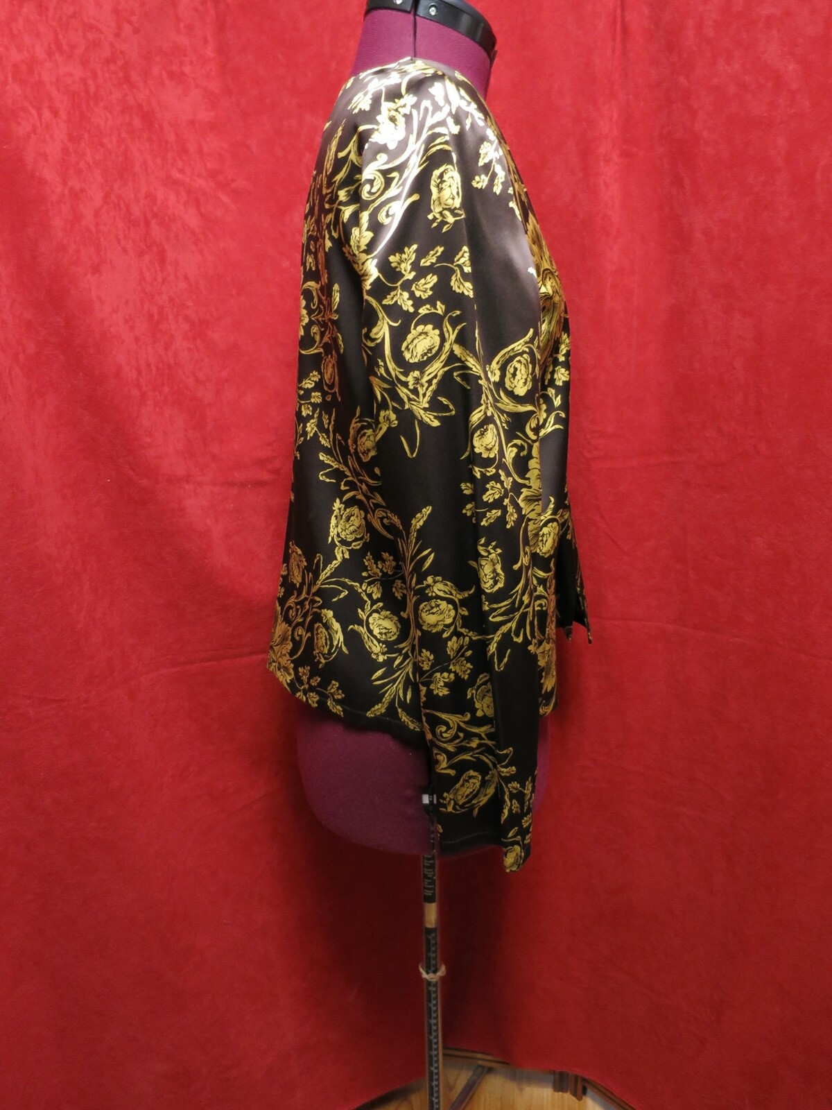 Via Seta Studio Silk Suit Jacket Size 4/34 Brown Gold | eBay