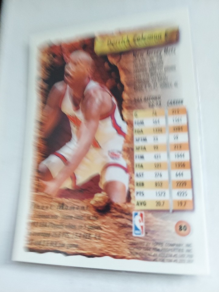 Derrick Coleman 1993-94 Topps Finest Card #80 New Jersey Nets NBA NM | eBay