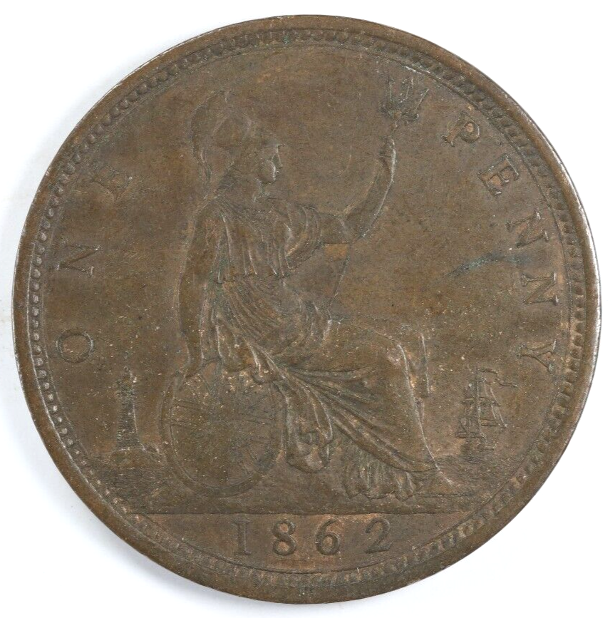 1862 Great Britain One Penny Queen Victoria Coin | eBay