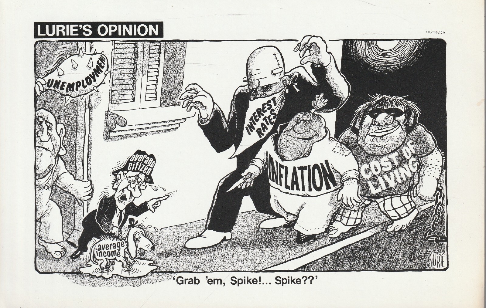 PRINT , LURIE'S OPINION , CARTOONS , 1979 , UNEMPLOYMENT , INFLATION ...