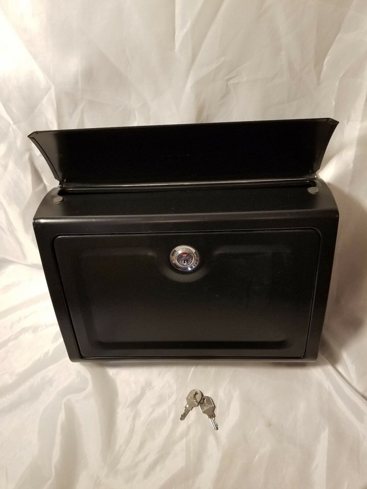 Locking Drop Box Lock Key Black 14x10.5 Architectural Mailbox Letter ...