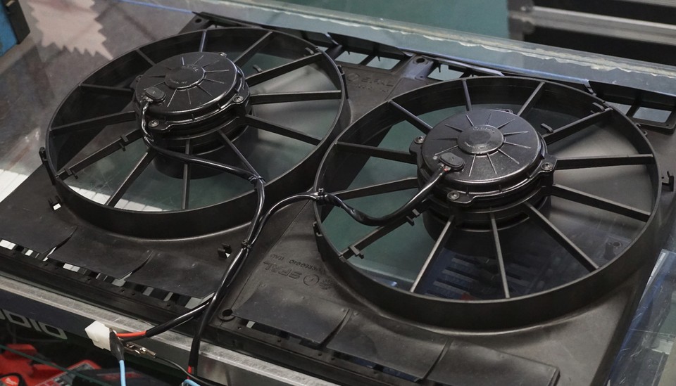SPAL 2VA06 24V Slim Dual 12" Engine Radiator Condenser Fans Push & Pull ...