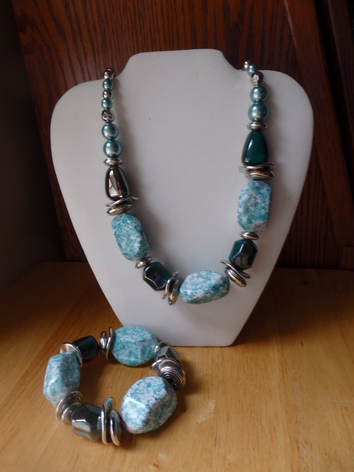 Modern Chunky Fashion Costume Jewelry Necklace/Bracel… - Gem