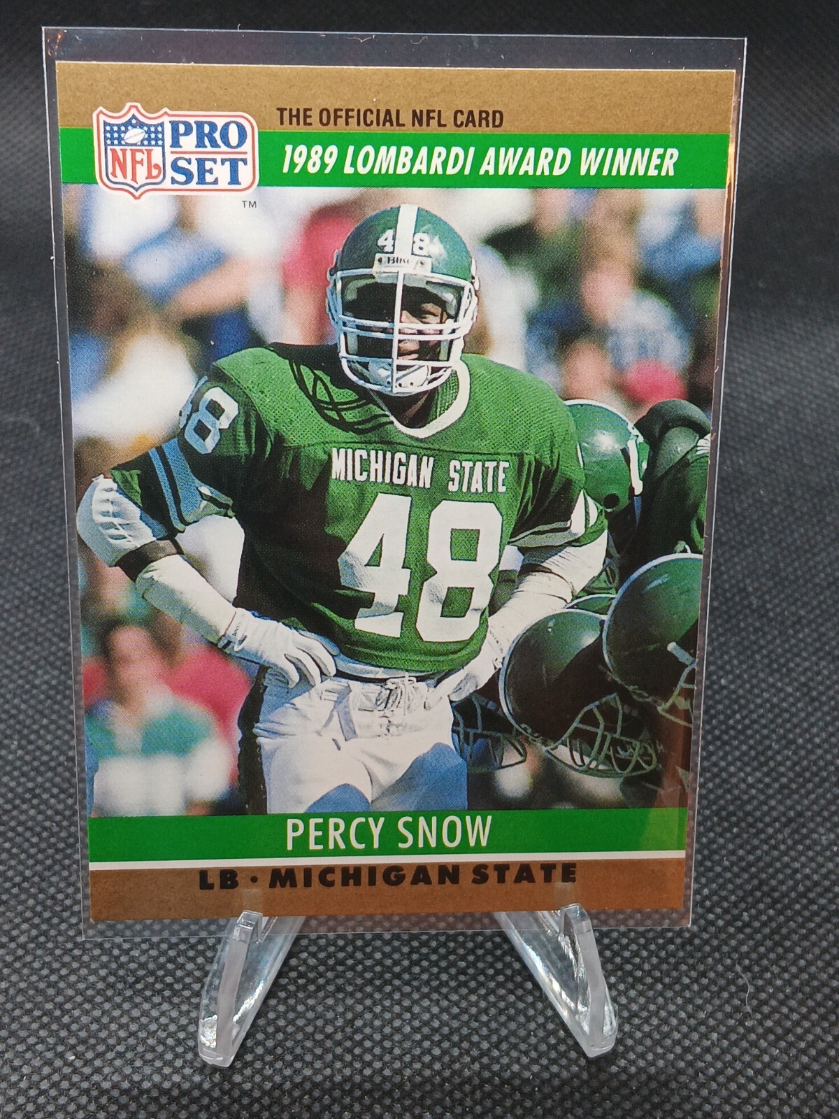 1990 Pro Set - Award Winner With Drafted Stripe #21 Percy Snow (RC) for ...