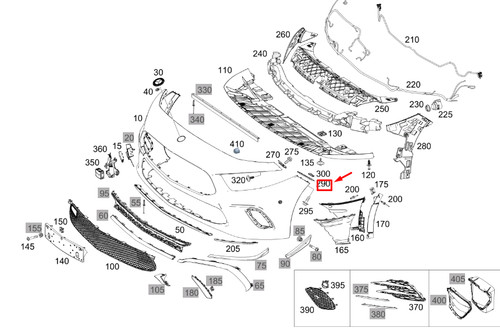 MB A W177 FRONT BUMPER RIGHT UPPER MOUNTING RAIL A1778851600 ORIGINAL ...
