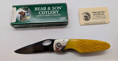 Bear MGC cutlery BR610MY marigold yellow lockback knife | eBay