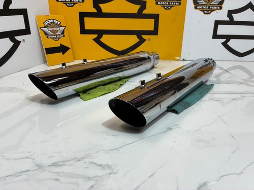 BadA$$ Harley Touring D&D 4" Mufflers Exhaust Boarzilla Pipes Chrome M8 ...