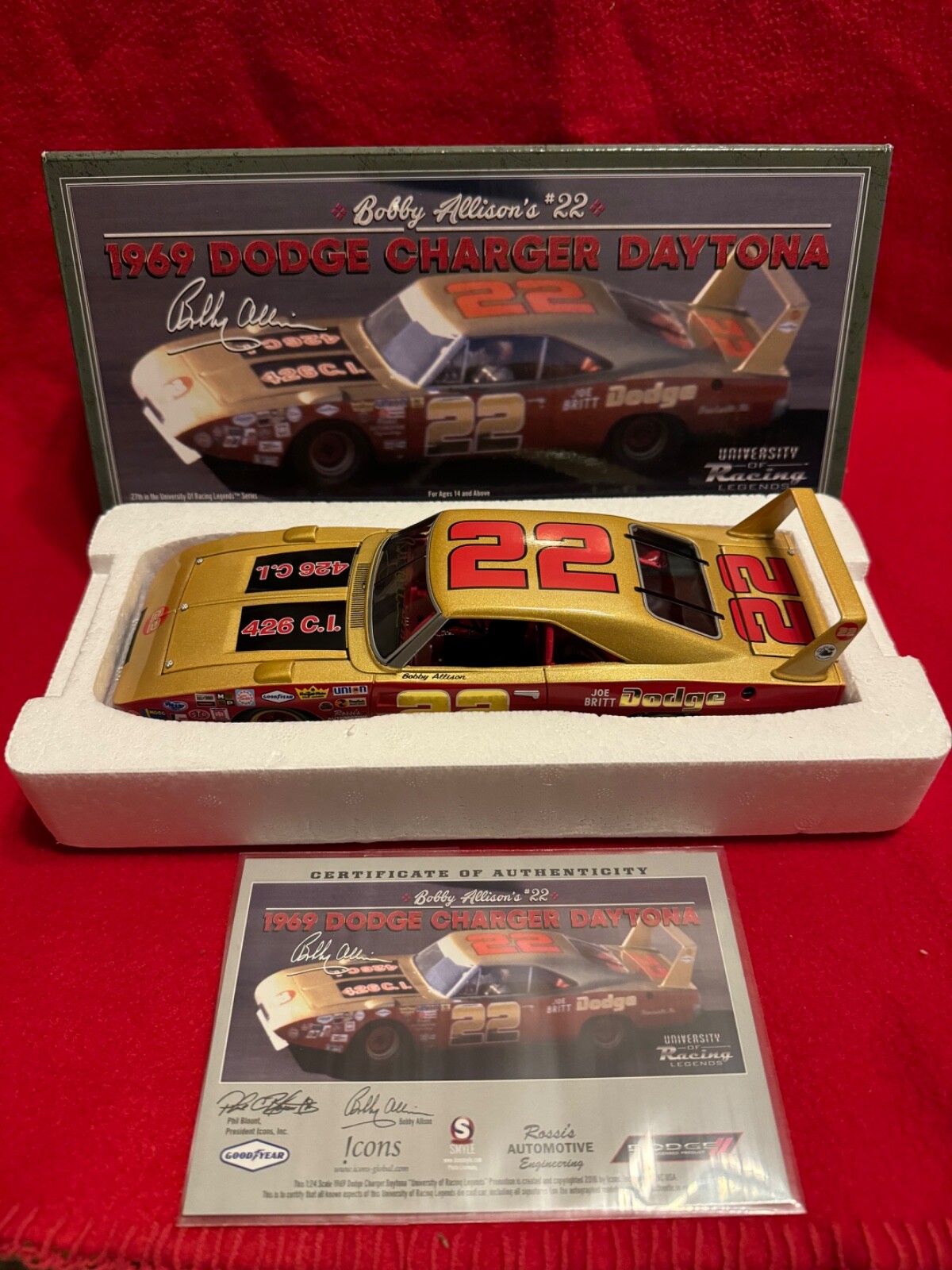 Bobby Allison 1969 #22 Dodge Charger Daytona Autographed NASCAR Diecast ...