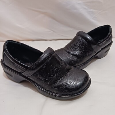 BOC Born womans black paisley embossed slip on clogs 7.5 W | eBay