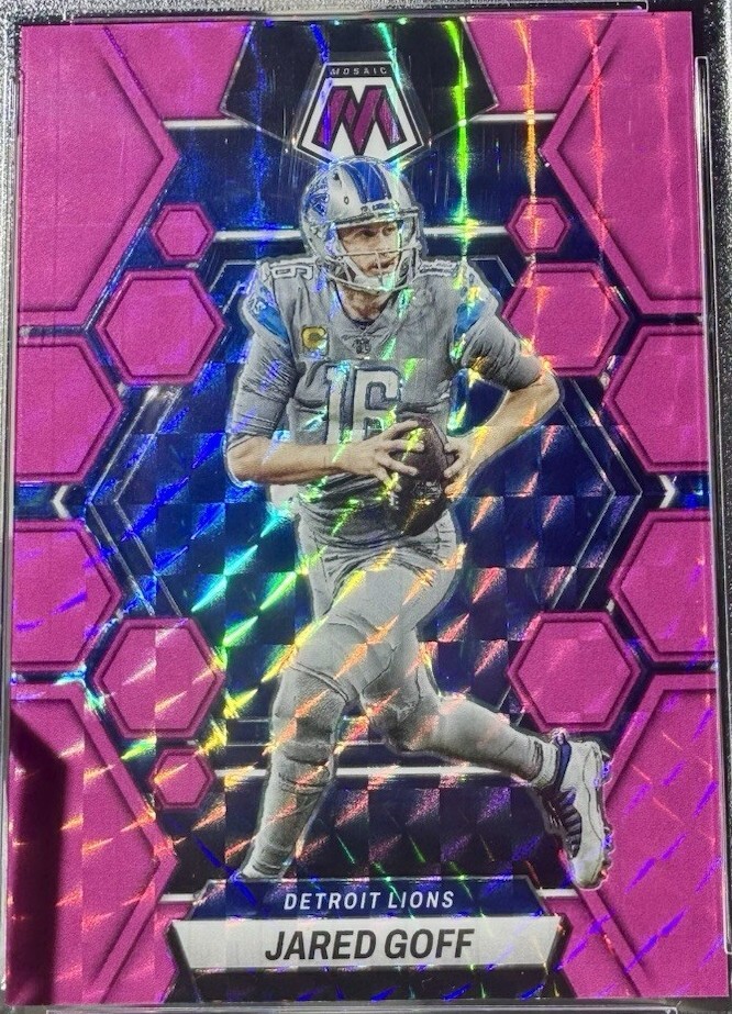 2023 Panini Mosaic - Jared Goff #185 Mosaic Pink Fluorescent Prizm /10 ...