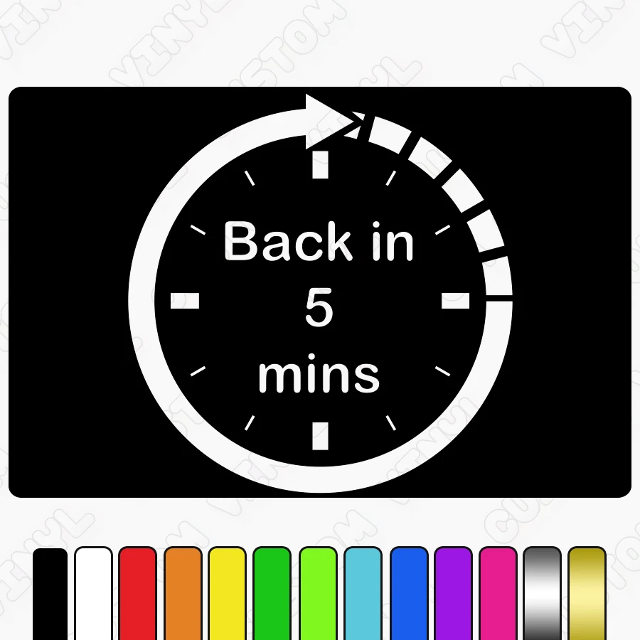 Back In 5 Min Clock