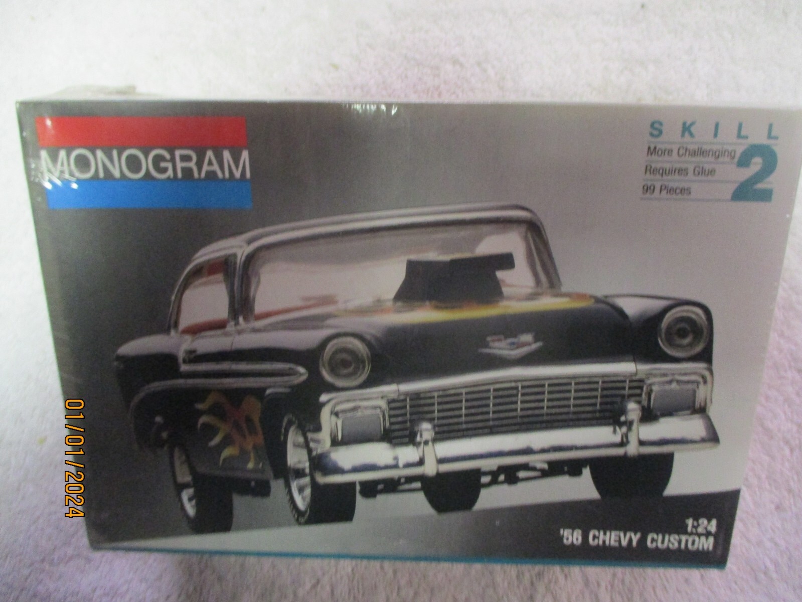 MONOGRAM 1956 CHEVY CUSTOM 1:24 MODEL KIT FACTORY SEALED 1991 VINTAGE ...